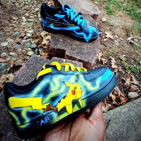 Nike | Shoes | Nike Custom Low Top Af Angry Pikachu | Poshmark
